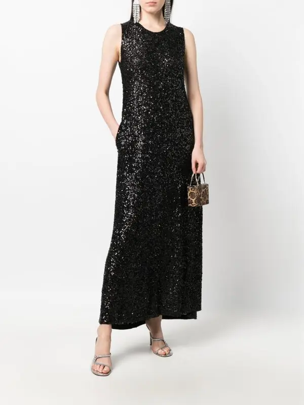 Norma Kamali Sequin-embellished Swing Dress