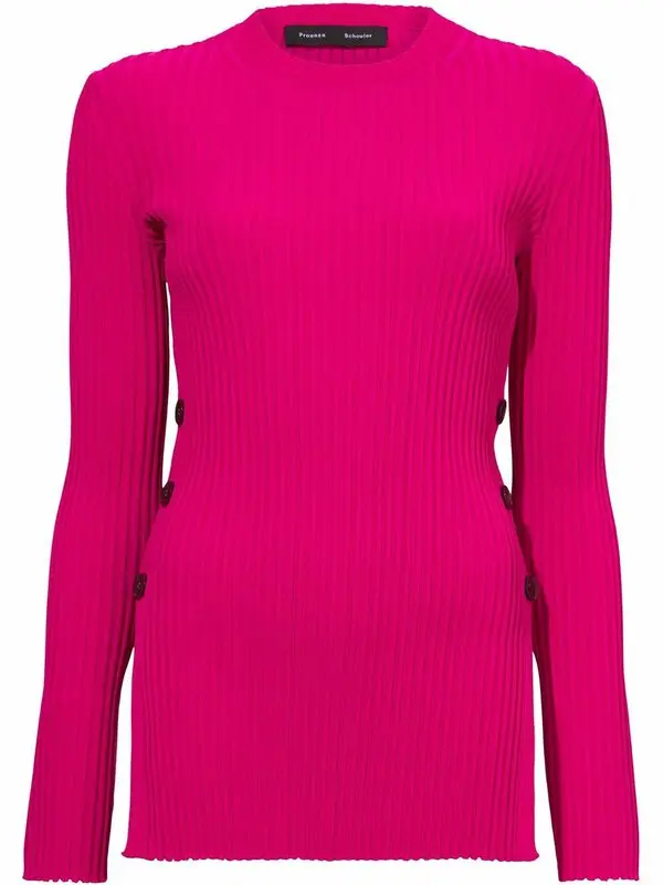 Proenza Schouler Ribbed-knit Jumper With Button Detail