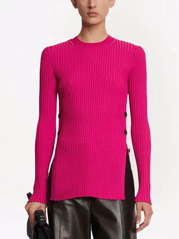 Proenza Schouler Ribbed-knit Jumper With Button Detail