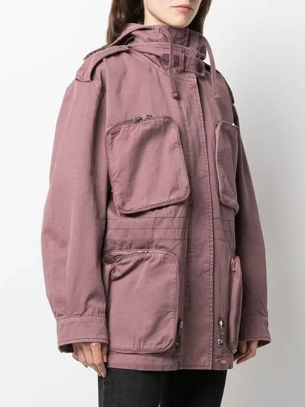 DIESEL® Cotton-linen Blend Cargo Pocket Hooded Jacket