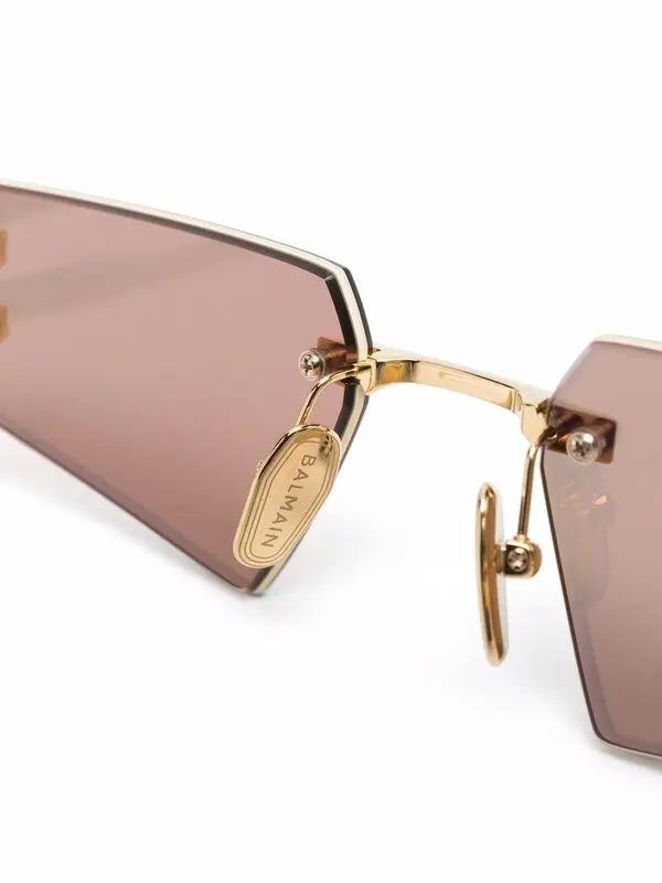Balmain Geometric Sunglasses - Gold