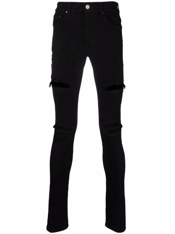 Amiri Distressed-effect Skinny Jeans - Black