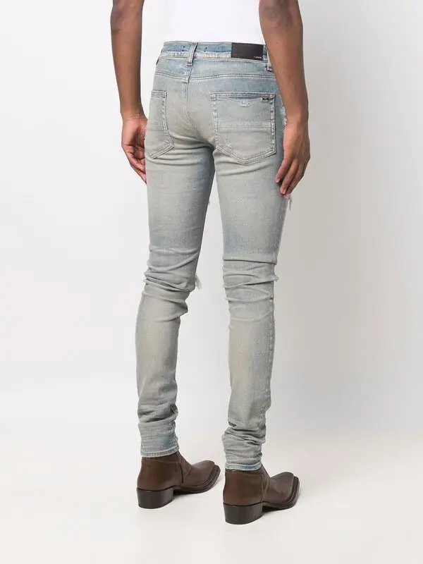 Amiri Distressed Skinny Jeans - Blue