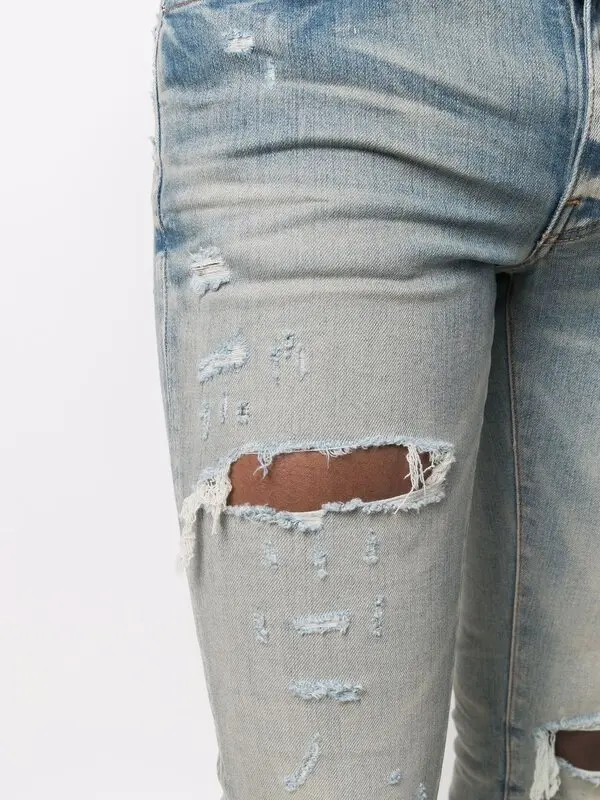 Amiri Distressed Skinny Jeans - Blue