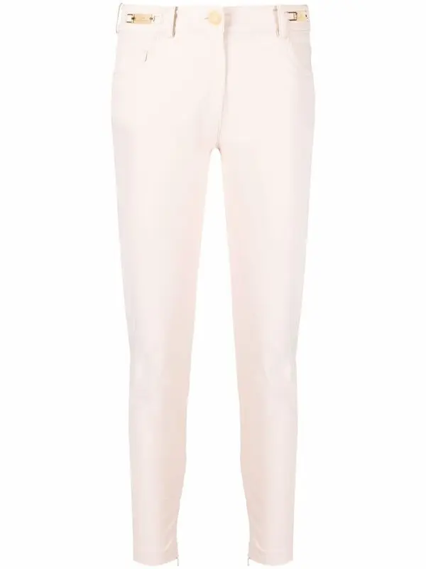 Elisabetta Franchi Logo-plaque Detail Trousers - Neutrals