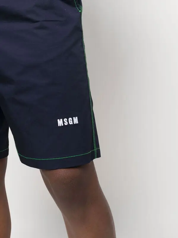MSGM Logo-embroidered Track Shorts