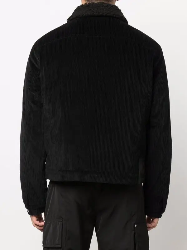 Raf Simons X Fred Perry Contrast-Collar Corduroy Jacket In Black
