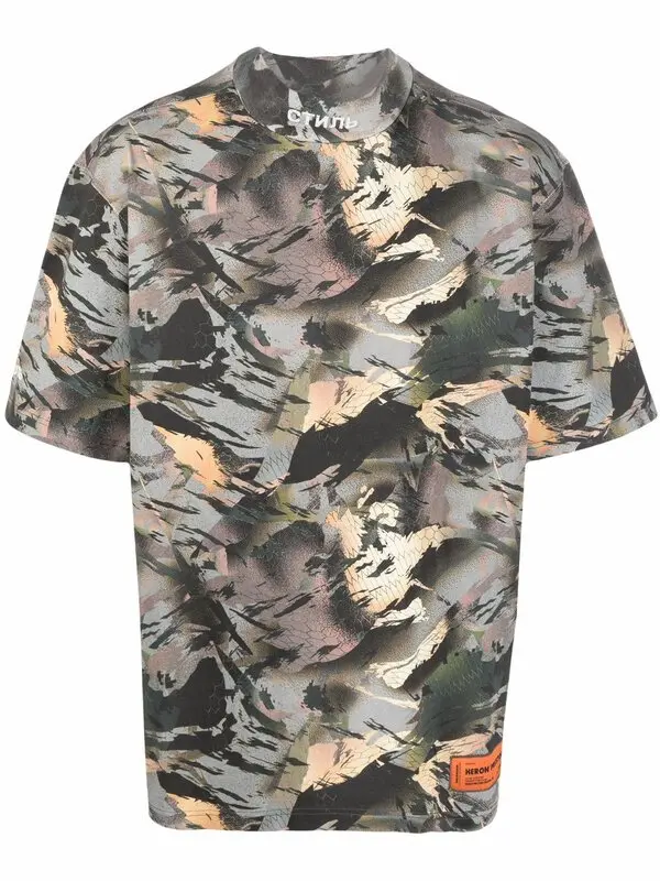 Heron Preston Camouflage Mock-neck T-shirt