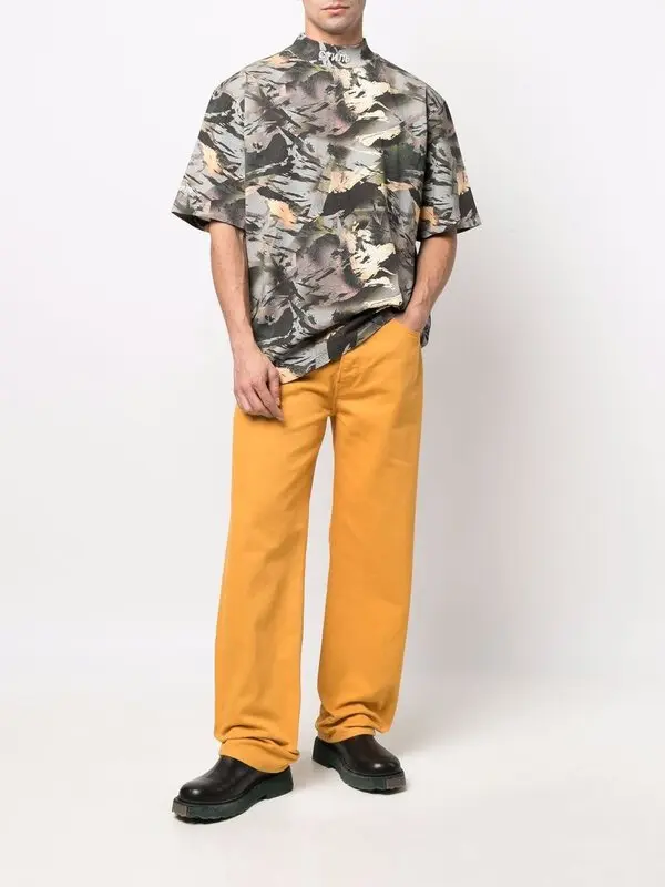 Heron Preston Camouflage Mock-neck T-shirt