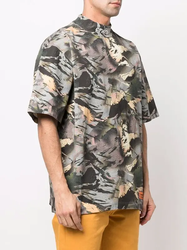 Heron Preston Camouflage Mock-neck T-shirt