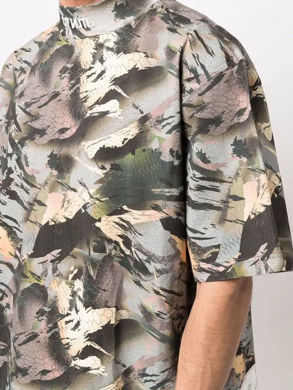 Heron Preston Camouflage Mock-neck T-shirt