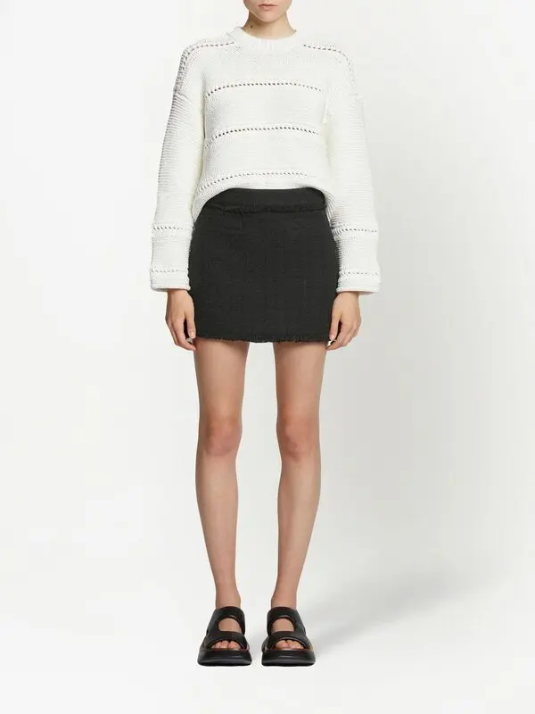 Proenza Schouler White Label Tweed Knitted Mini Skirt - Black