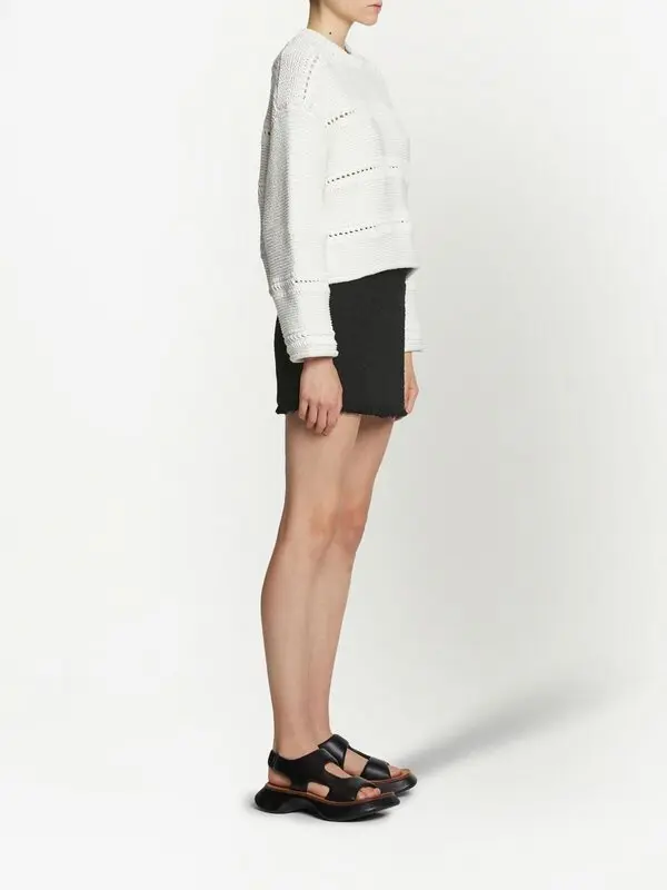 Proenza Schouler White Label Tweed Knitted Mini Skirt - Black