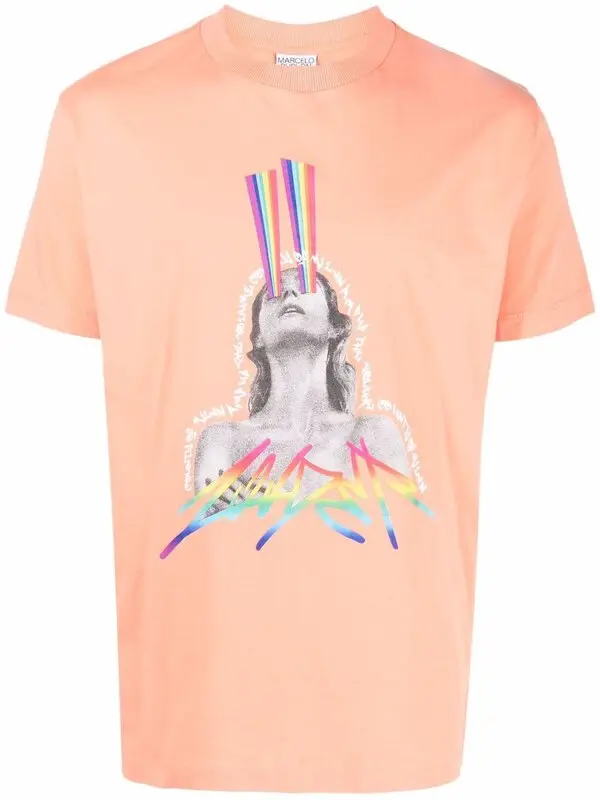 COUNTY OF MILAN Rainbow Graphic-print T-shirt - Orange