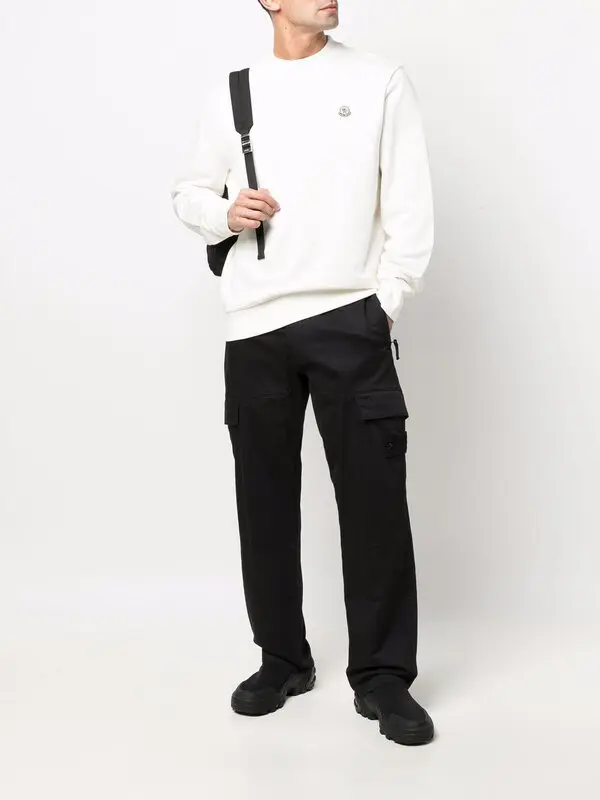 Moncler Logo Patch Sweatshirt - White