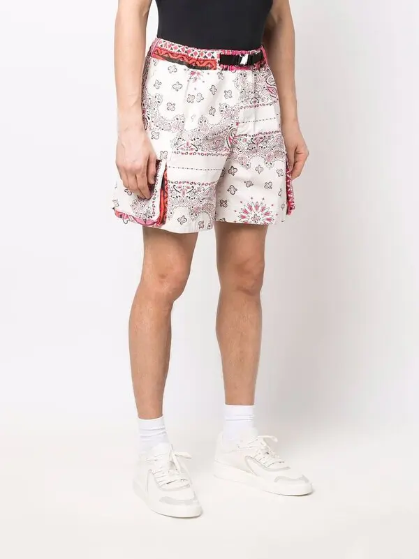 Sacai Bandana-print Cargo Shorts - White