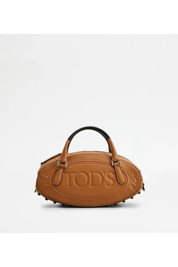 バッグ Tod's Leather Mini Boston Bag Handbag Tod'S Boston Bag In Leather Mini - Natural | Editorialist