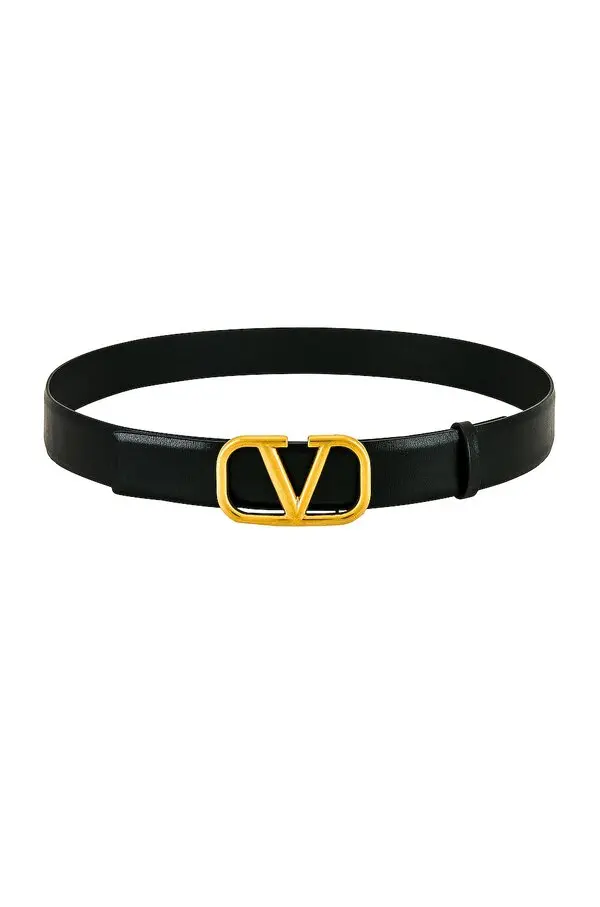 Valentino Garavani H.30 Buckle Belt - Black & Gold