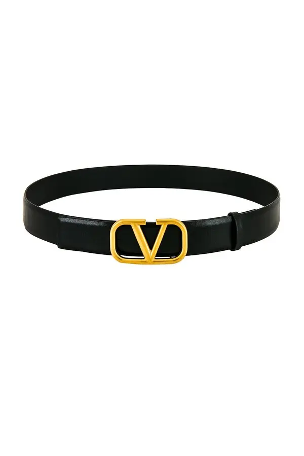 Valentino Garavani H.30 Buckle Belt - Black & Gold