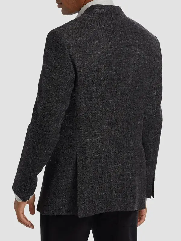 Emporio Armani Virgin Wool-blend Blazer - Black