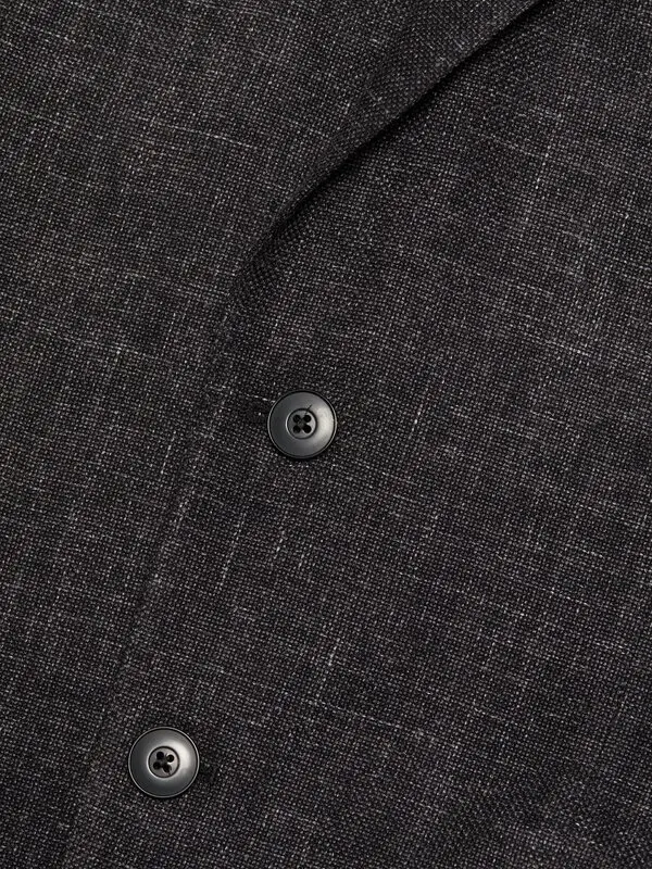 Emporio Armani Virgin Wool-blend Blazer - Black