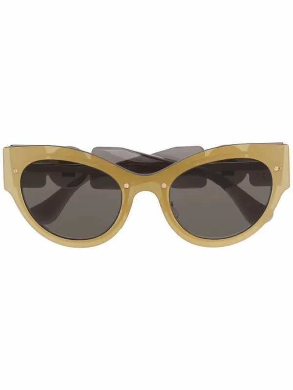 Versace Medusa-plaque Cat Eye-frame Sunglasses - Gold