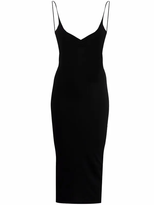 Dsquared2 Ruched Backless Midi Dress In Black - 63% Off