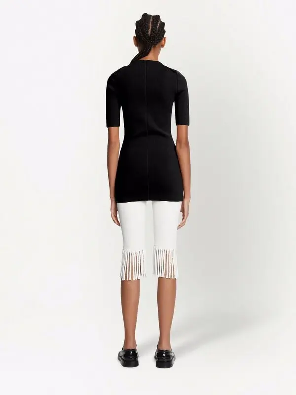 Proenza Schouler Textured Fringed Biker Shorts