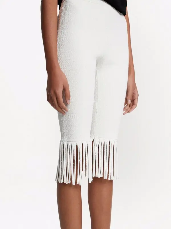 Proenza Schouler Textured Fringed Biker Shorts