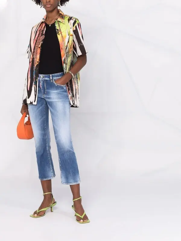 Dsquared2 Cropped Bootcut Jeans