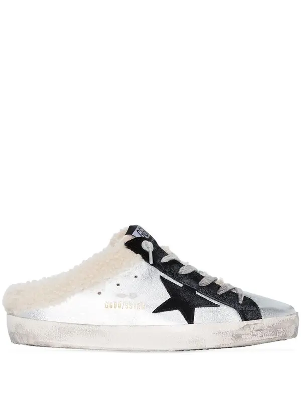 GOLDEN GOOSE Super-star Sabot Slip-on Sneakers - Silver