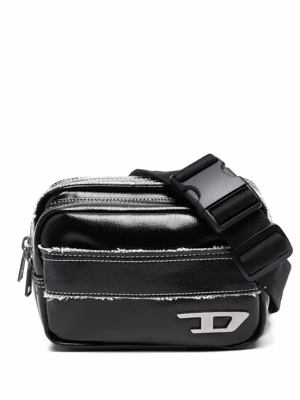 DIESEL® Raw-finish Detail Shoulder Bag - Black