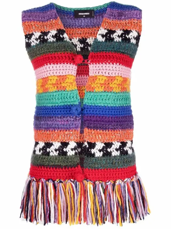 Dsquared2 Striped Knitted Waistcoat