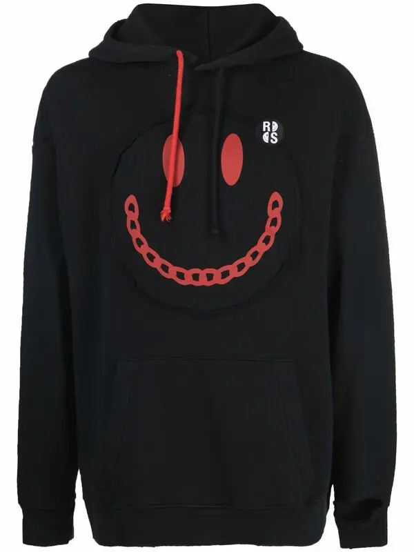 Raf Simons X Smiley Distressed-finish Hoodie