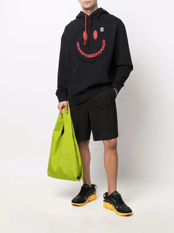 Raf Simons X Smiley Distressed-finish Hoodie
