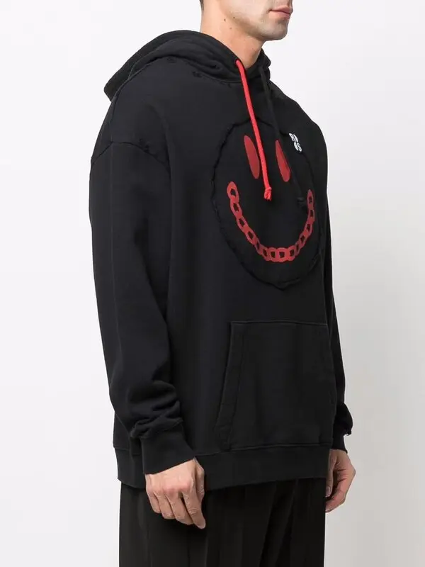 Raf Simons X Smiley Distressed-finish Hoodie