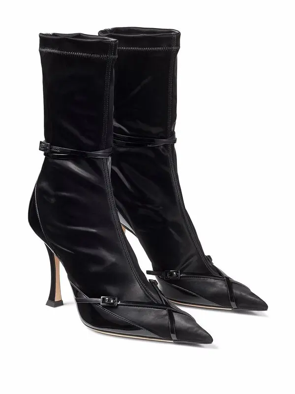 JIMMY CHOO X Mugler Buckle-strap Mid-calf Boots