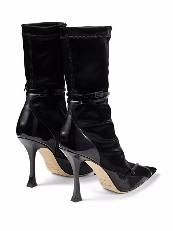JIMMY CHOO X Mugler Buckle-strap Mid-calf Boots