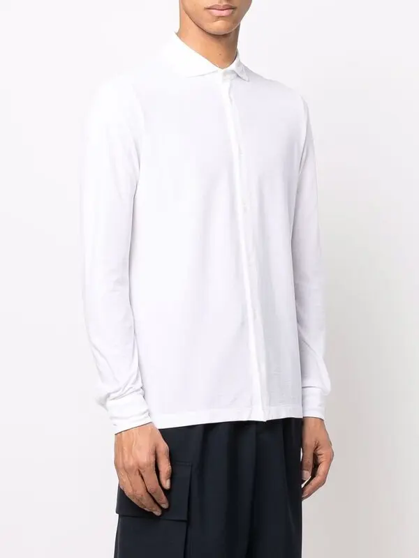 ZANONE Long-sleeved Cotton Shirt - White
