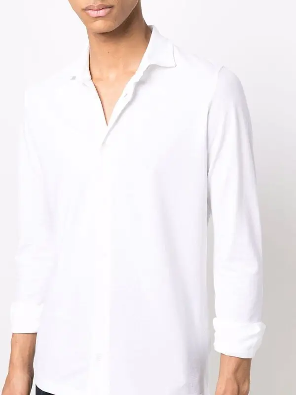 ZANONE Long-sleeved Cotton Shirt - White