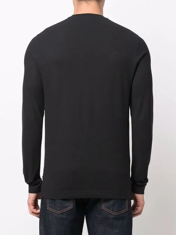 ZANONE Long-sleeved Cotton T-shirt - Black