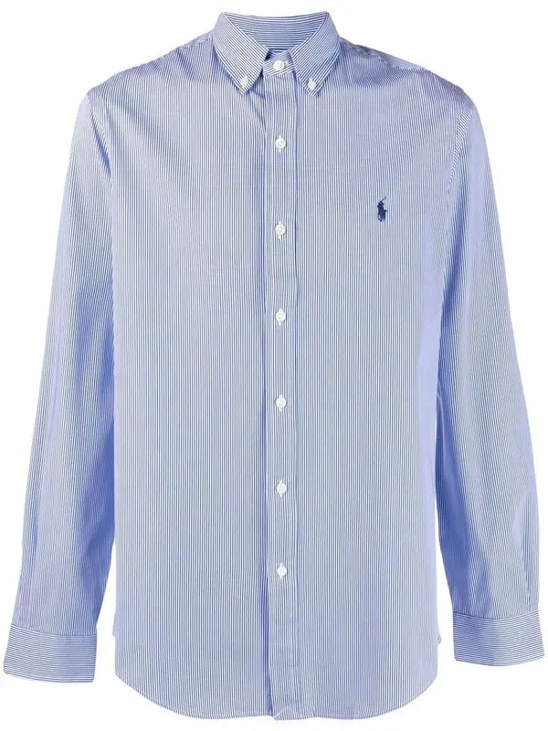 Ralph Lauren Logo Striped Shirt - Blue