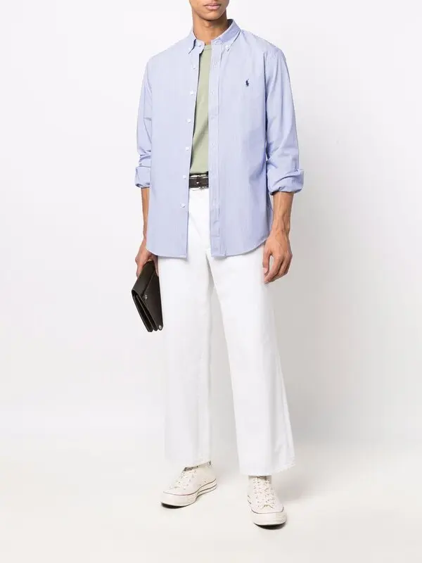 Polo Ralph Lauren Logo Striped Shirt - Blue