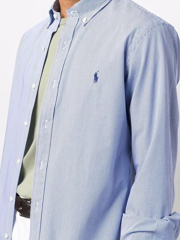 Polo Ralph Lauren Logo Striped Shirt - Blue
