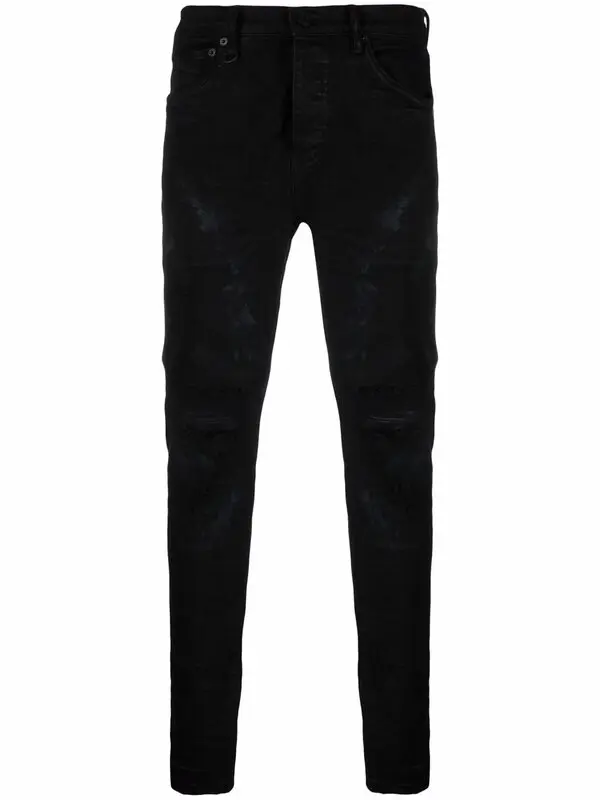 PURPLE BRAND Low-rise Skinny Jeans - Black