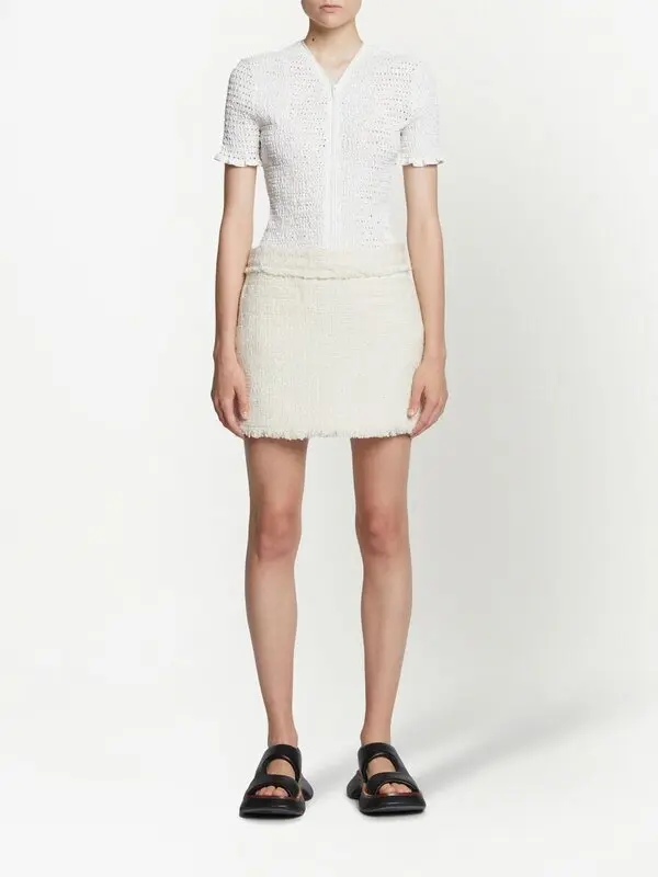 Proenza Schouler White Label Tweed Knitted Mini Skirt - White