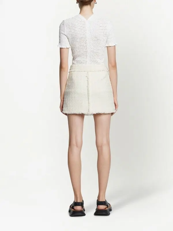 Proenza Schouler White Label Tweed Knitted Mini Skirt - White