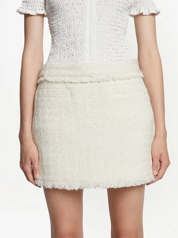 Proenza Schouler White Label Tweed Knitted Mini Skirt - White