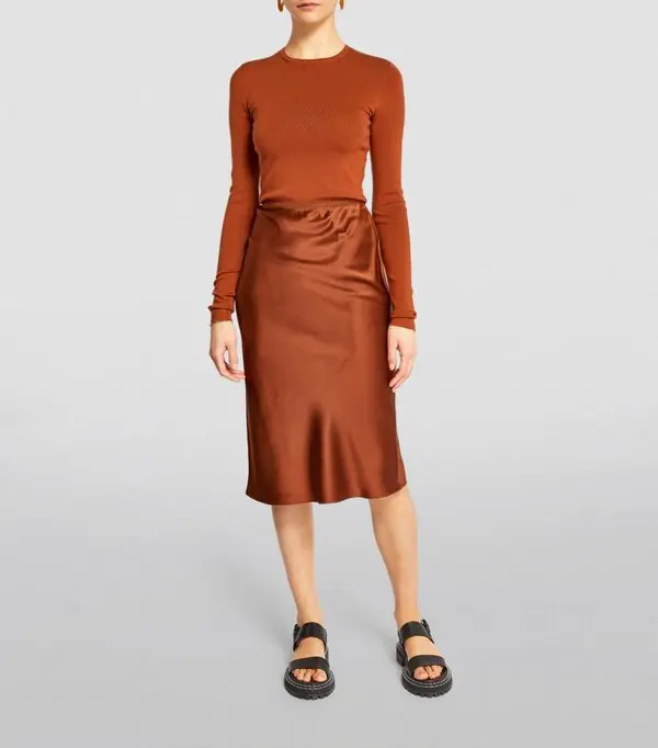 JOSEPH Silk Isaak Midi Skirt