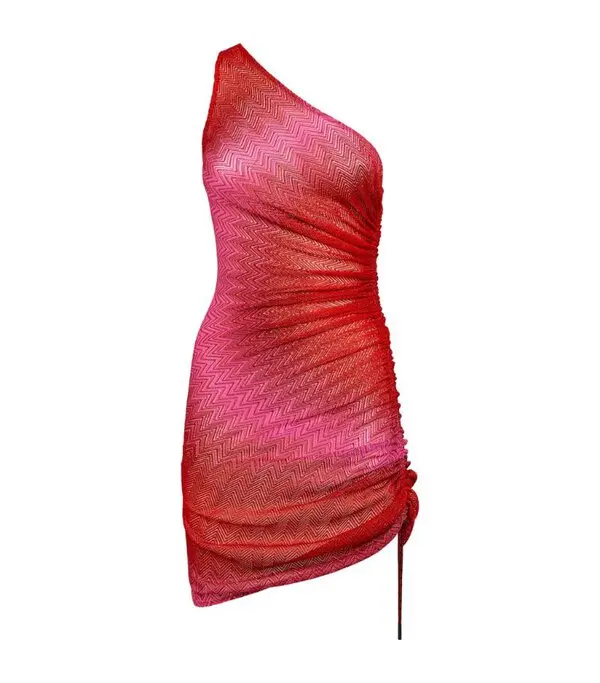 Missoni Zigzag One-shoulder Mini Dress